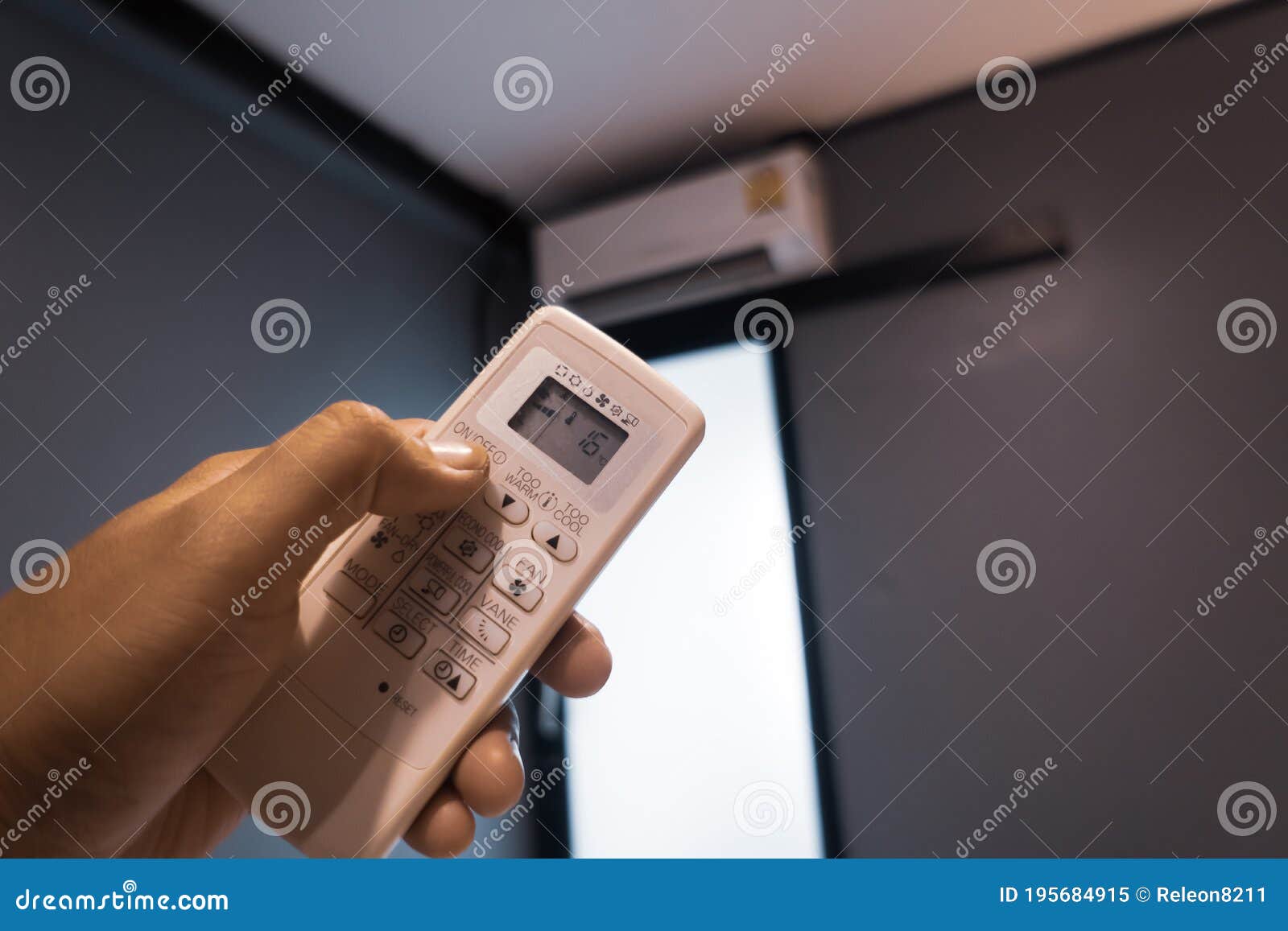 Air Condition Control by Using Remote Stock Image - Image of close ...
