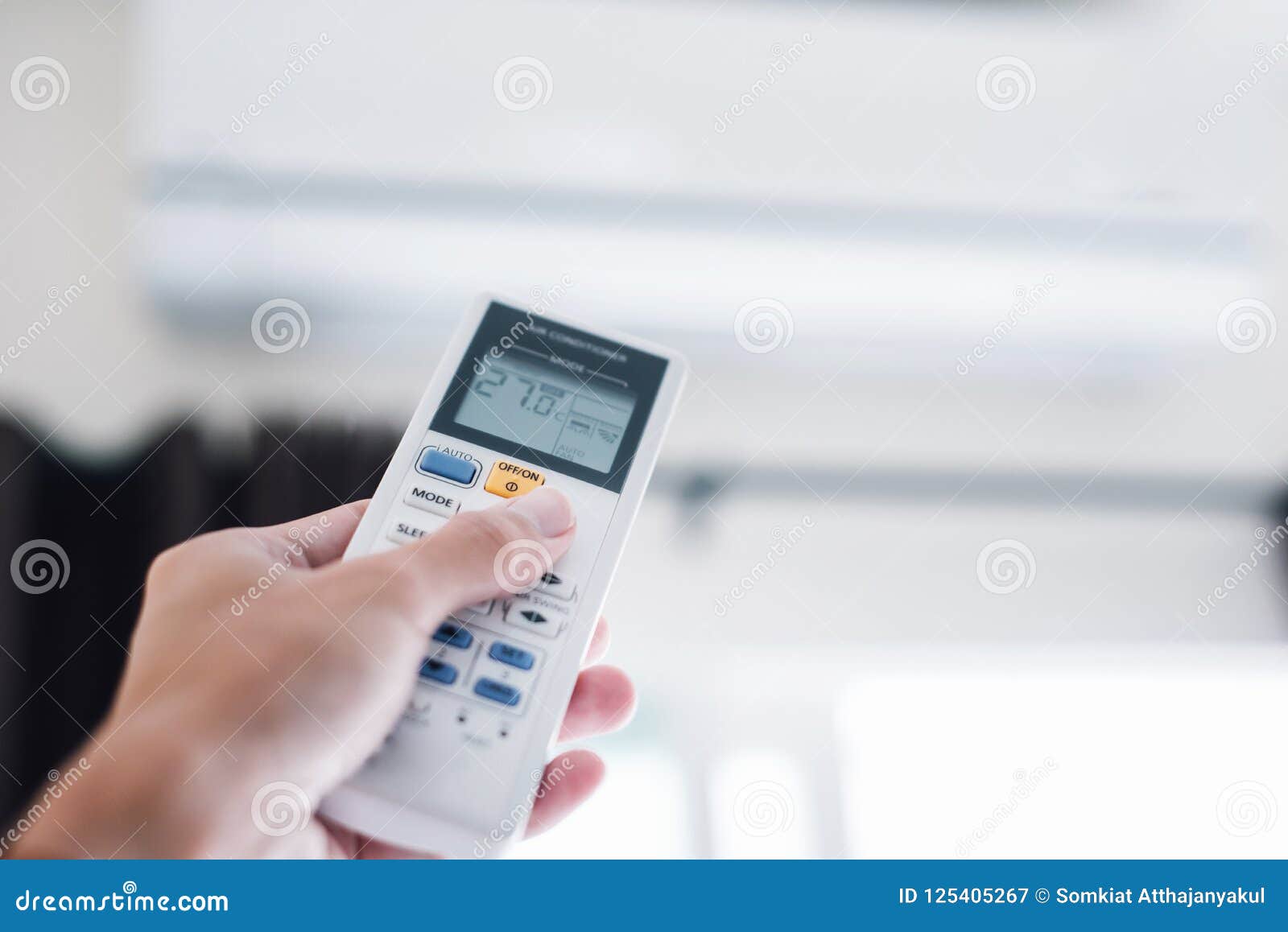 Air Condition Control by Using Remote Control. Stock Image - Image of ...