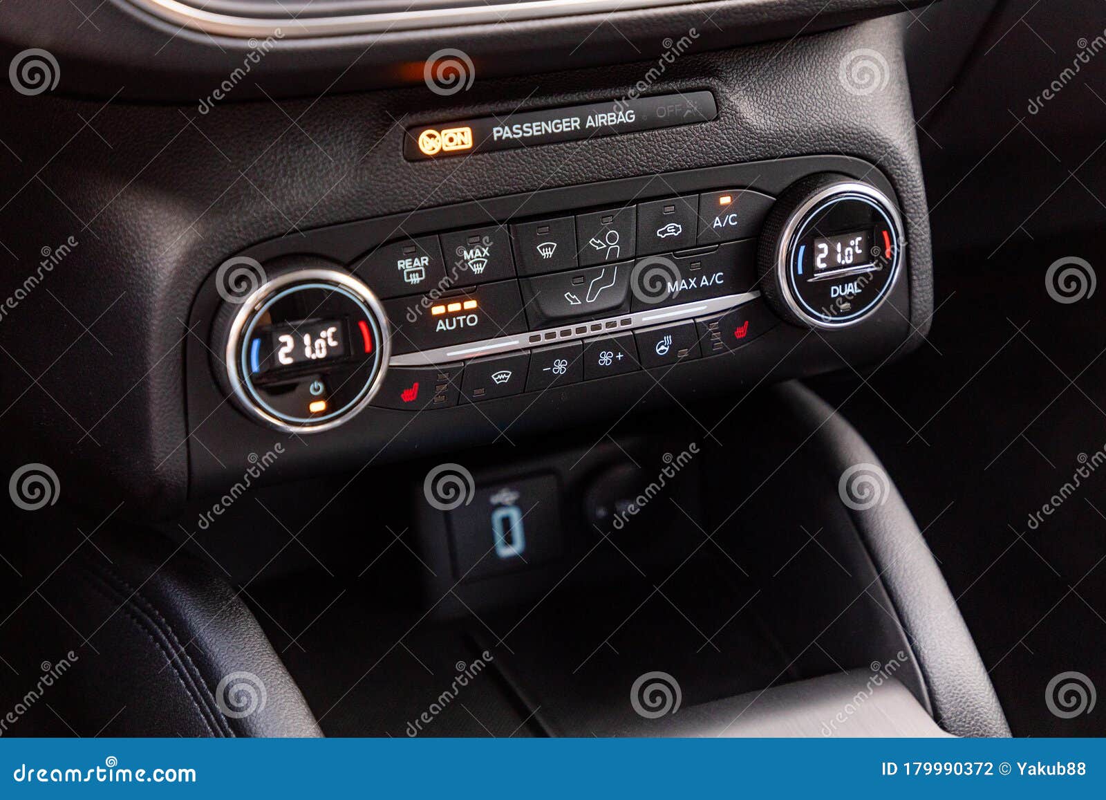 Air-condition Controls in a Car Stock Photo - Image of temperature ...