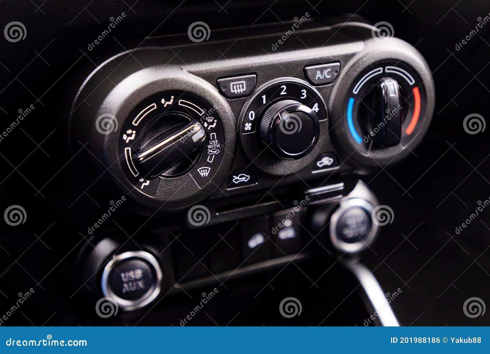 Air-condition Controls in a Car Stock Photo - Image of temperature ...