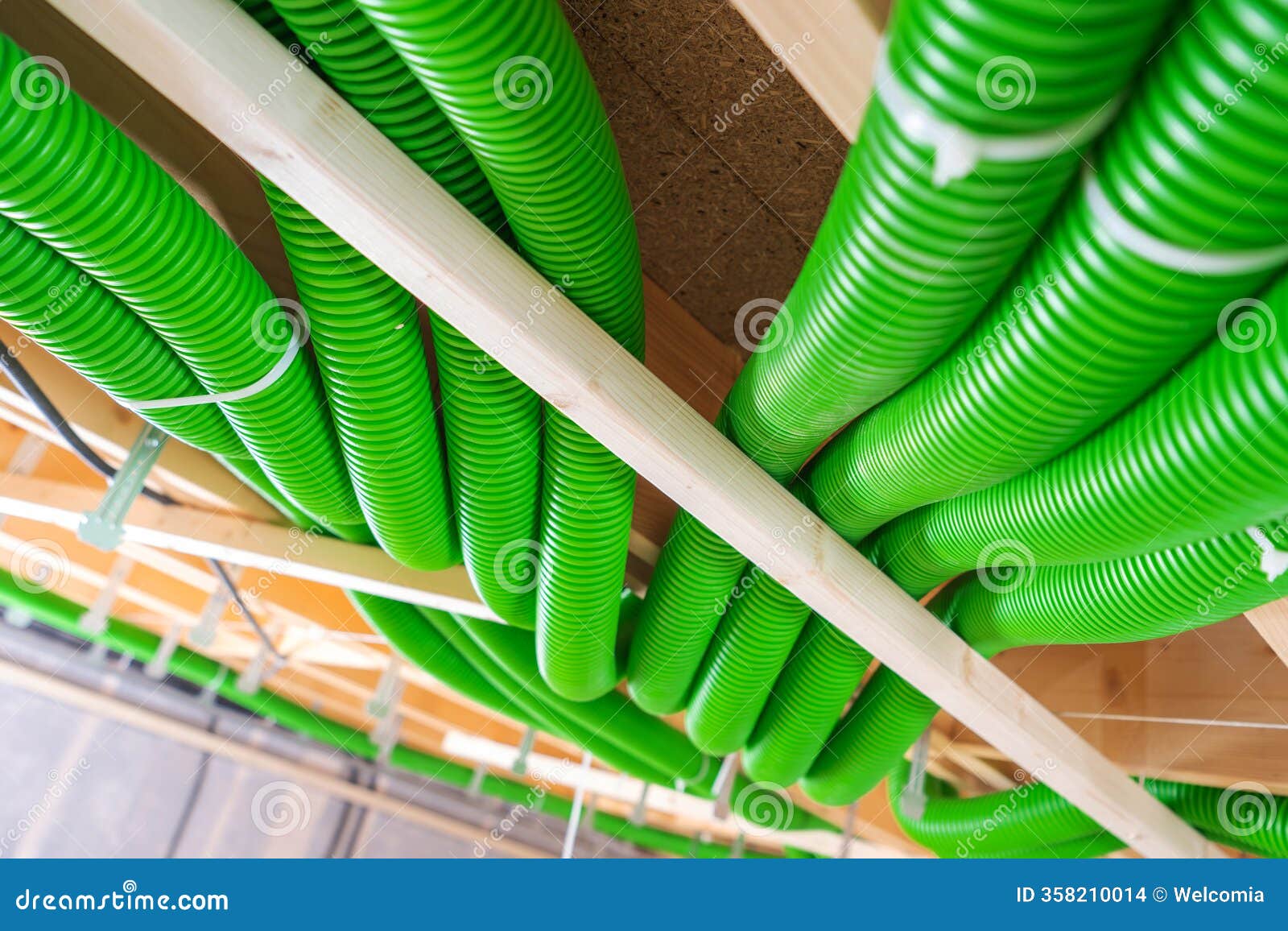 Air Condition Ducts Installation Stock Photo - Image of ductwork, site ...
