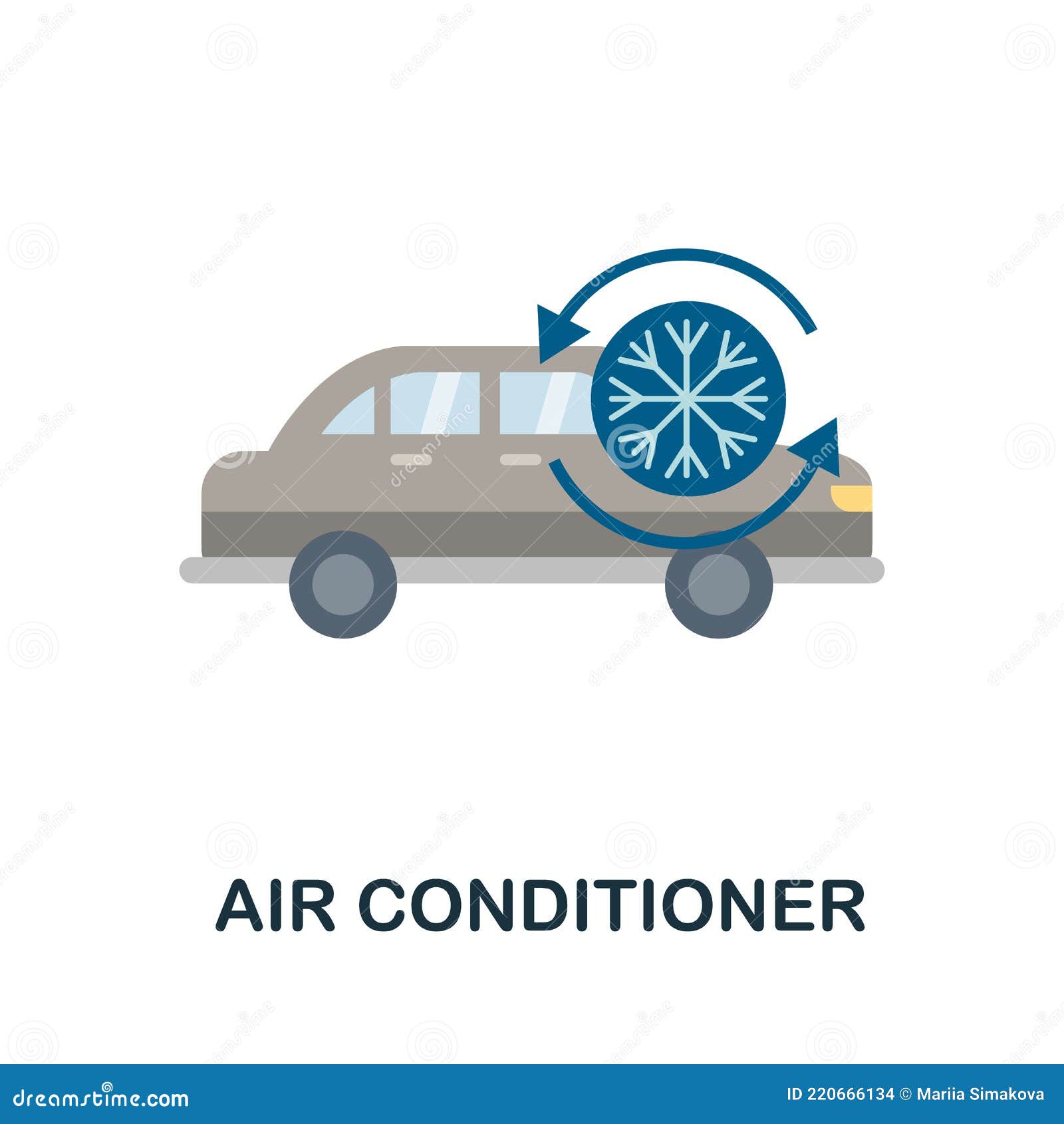 Air Condition Flat Icon. Color Simple Element from Car Servise ...