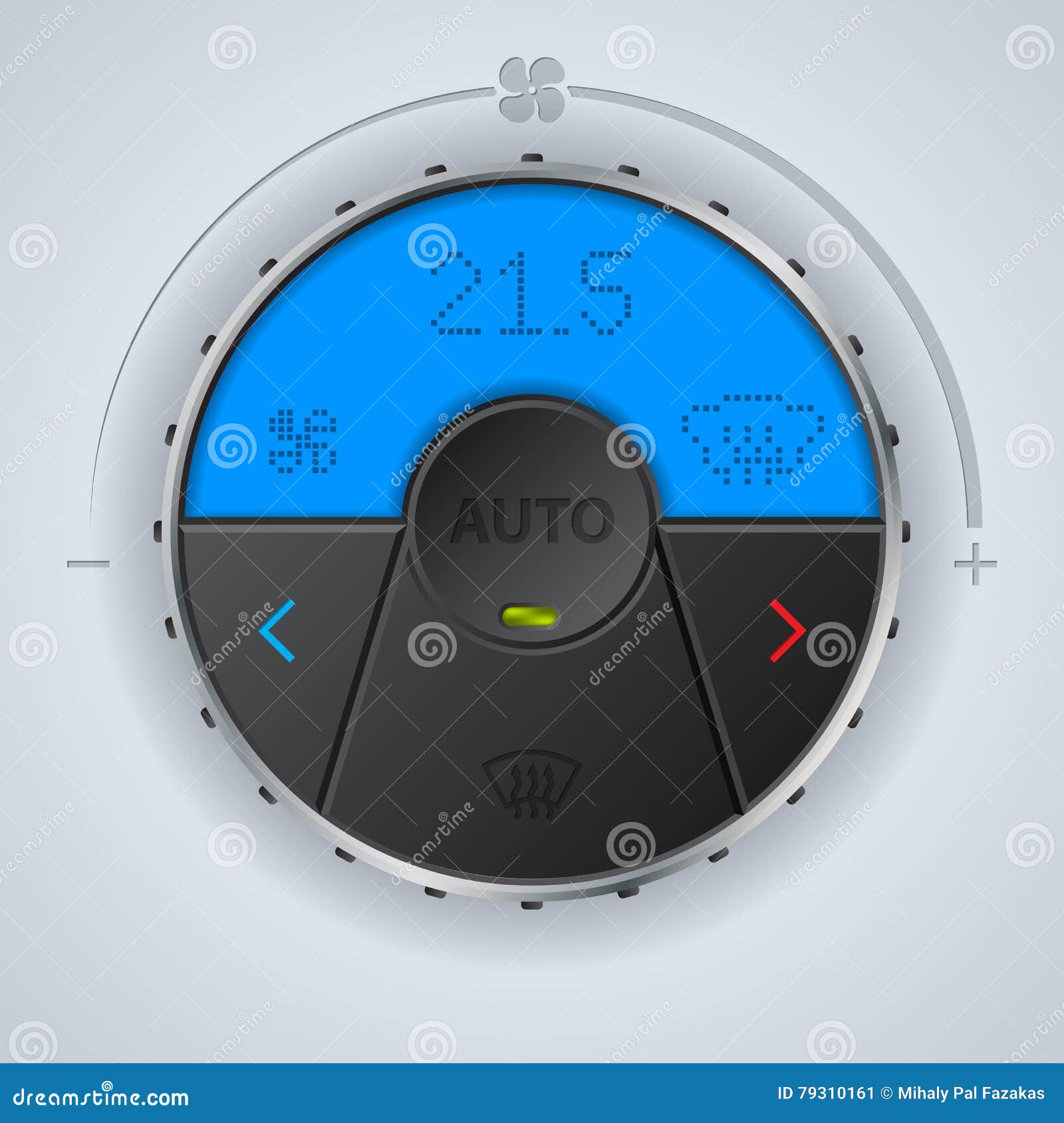 Air Condition Gauge with Blue Lcd and Three Buttons Stock Illustration ...