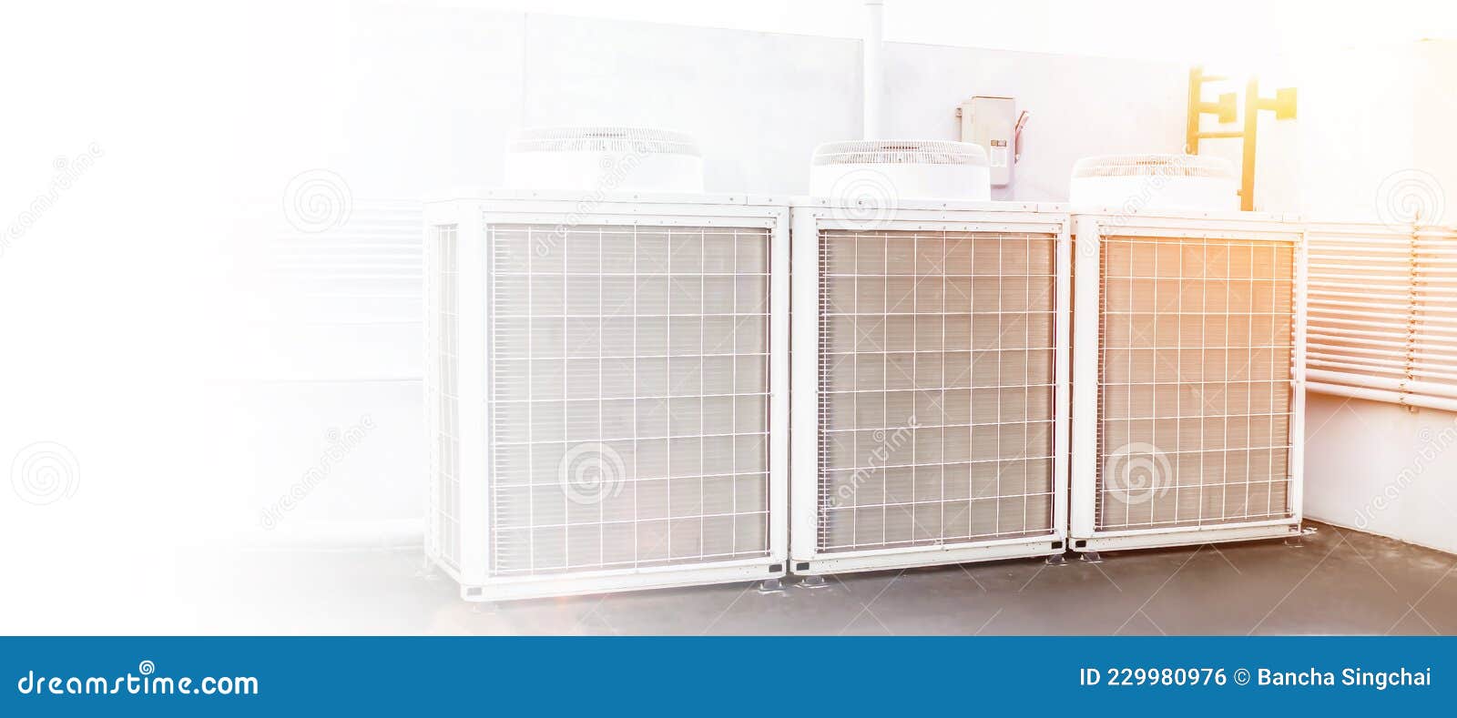 Air Condition Outdoor Unit Compressor Install Outside the Building ...