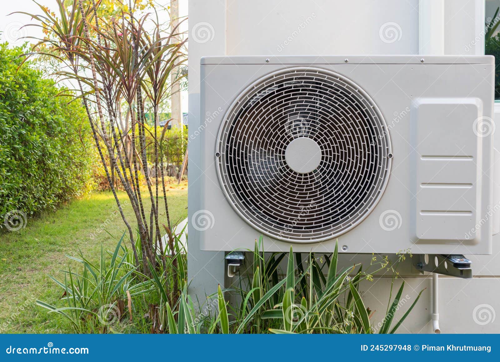 Air Condition Outdoor Unit Compressor Install Outside the House Stock ...