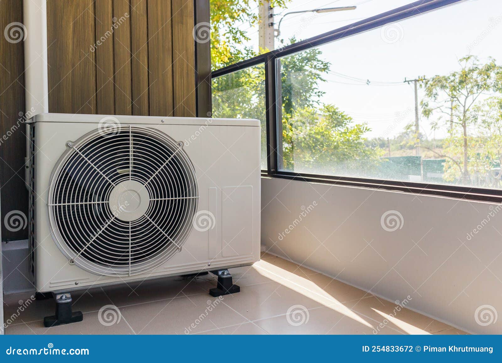 Air Condition Outdoor Unit Compressor Install Outside the House Stock ...