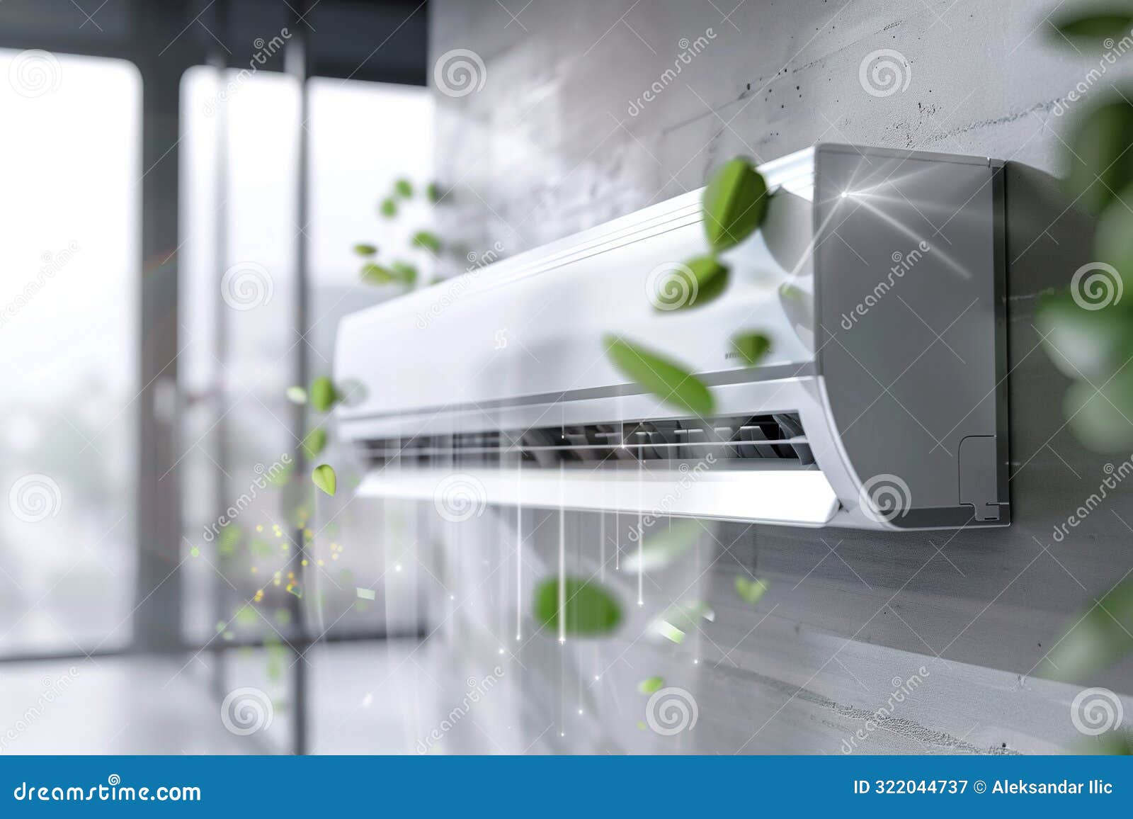 Air Conditioner (AC) Indoor Unit with Cold Air Flow. Ai Generative ...