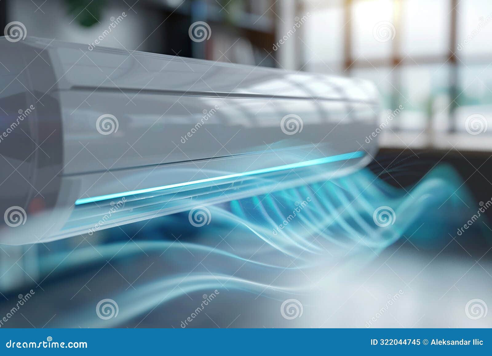Air Conditioner (AC) Indoor Unit with Cold Air Flow. Ai Generative ...