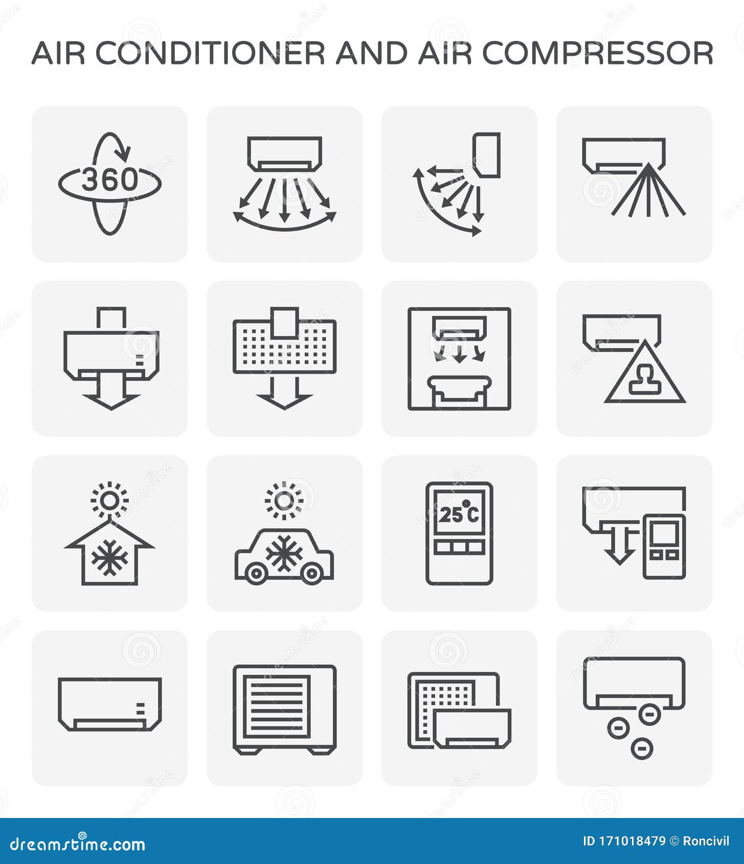 Air conditioner icon stock vector. Illustration of industry - 171018479