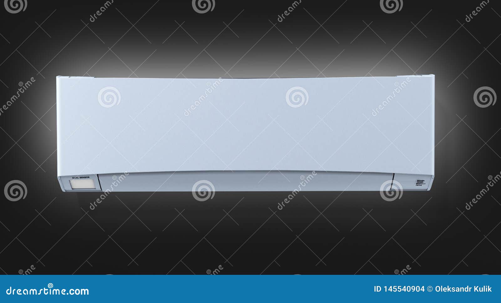 Air Conditioner on Black Gradient Background Front View 3d Stock ...