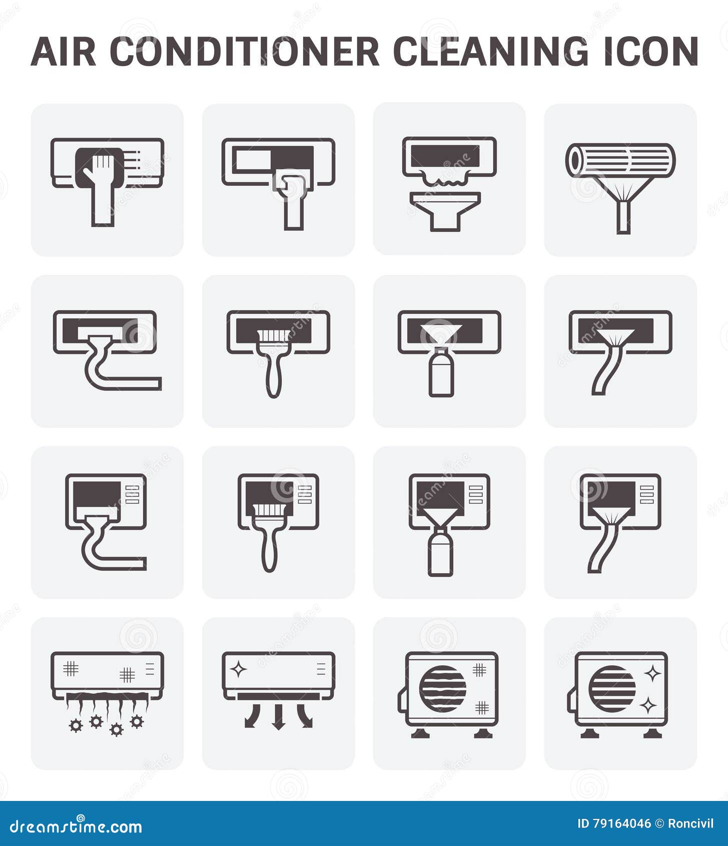 Air conditioner cleaning stock vector. Illustration of change - 79164046