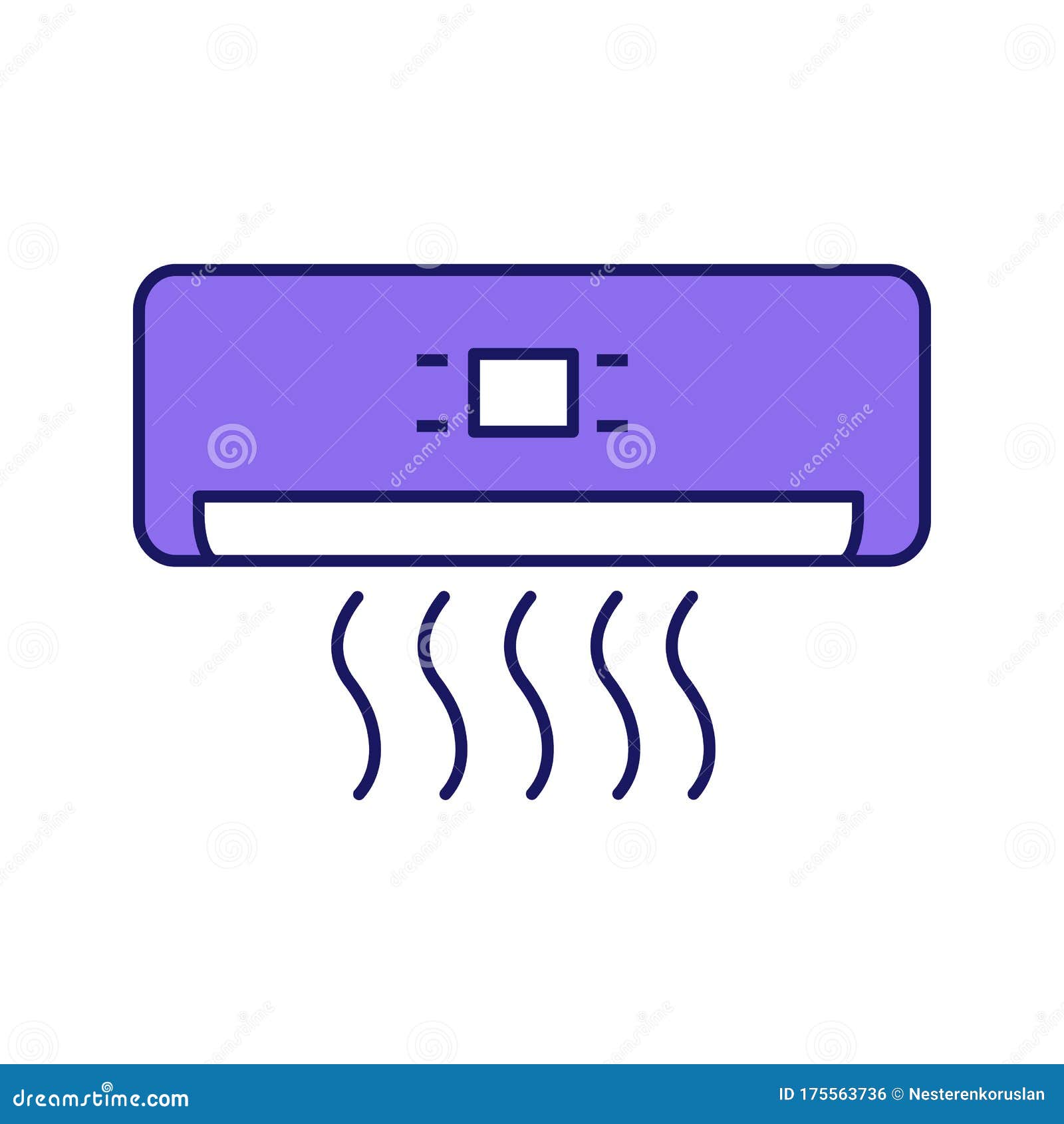 Air conditioner color icon stock vector. Illustration of cartoon ...