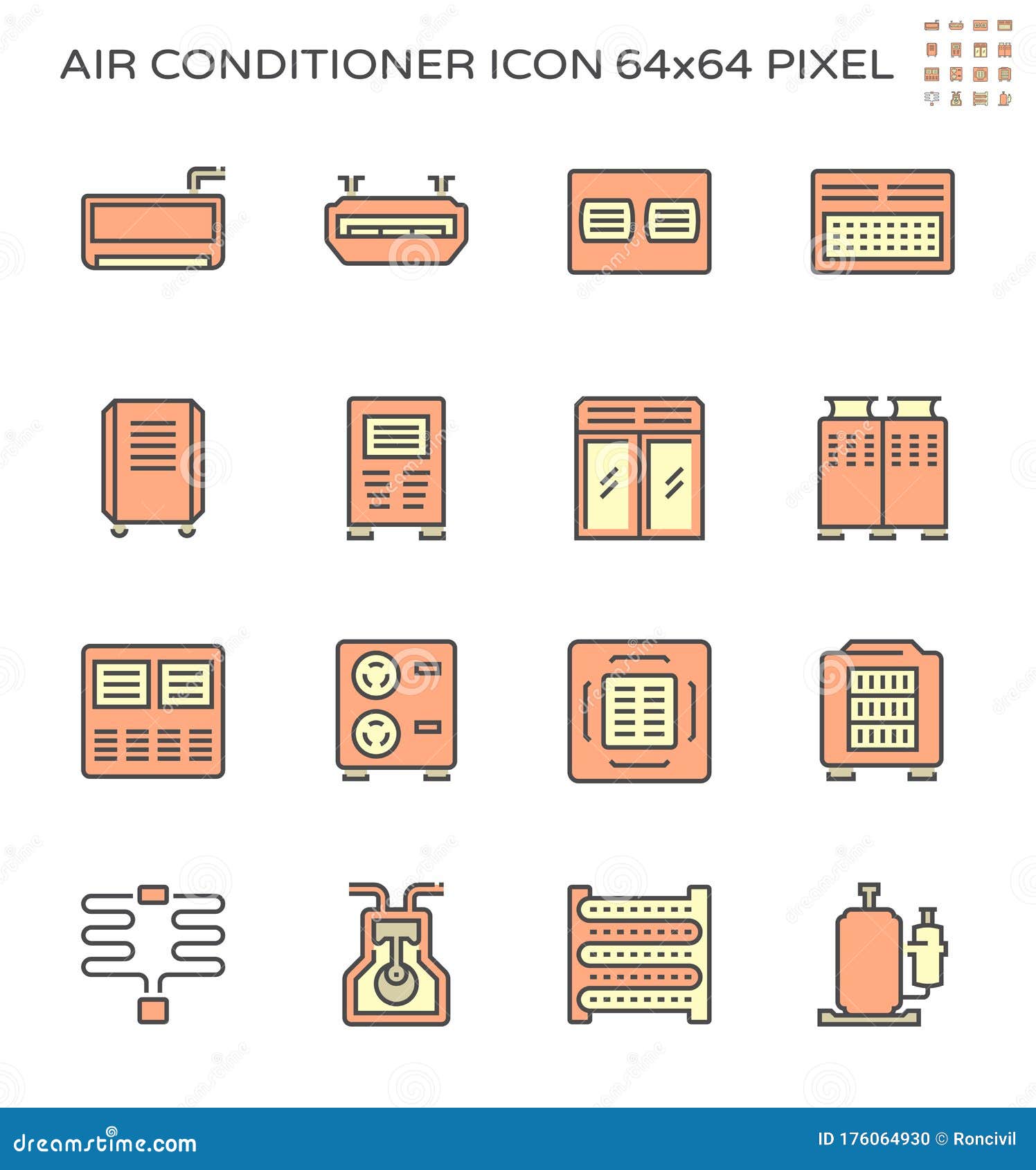 Air Conditioner and Air Compressor Icon Stock Vector - Illustration of ...