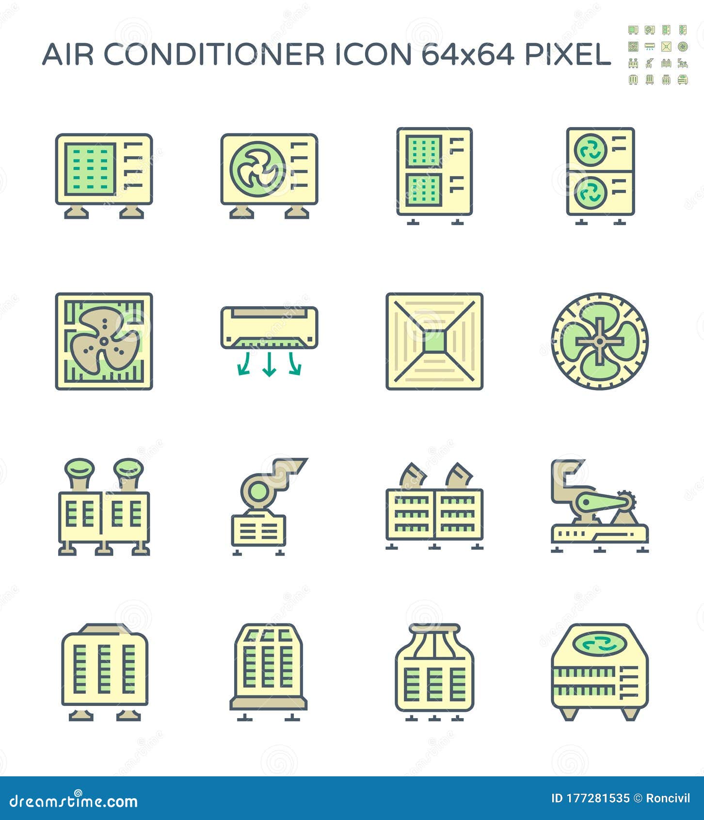 Air Conditioner and Air Compressor Icon Stock Vector - Illustration of ...