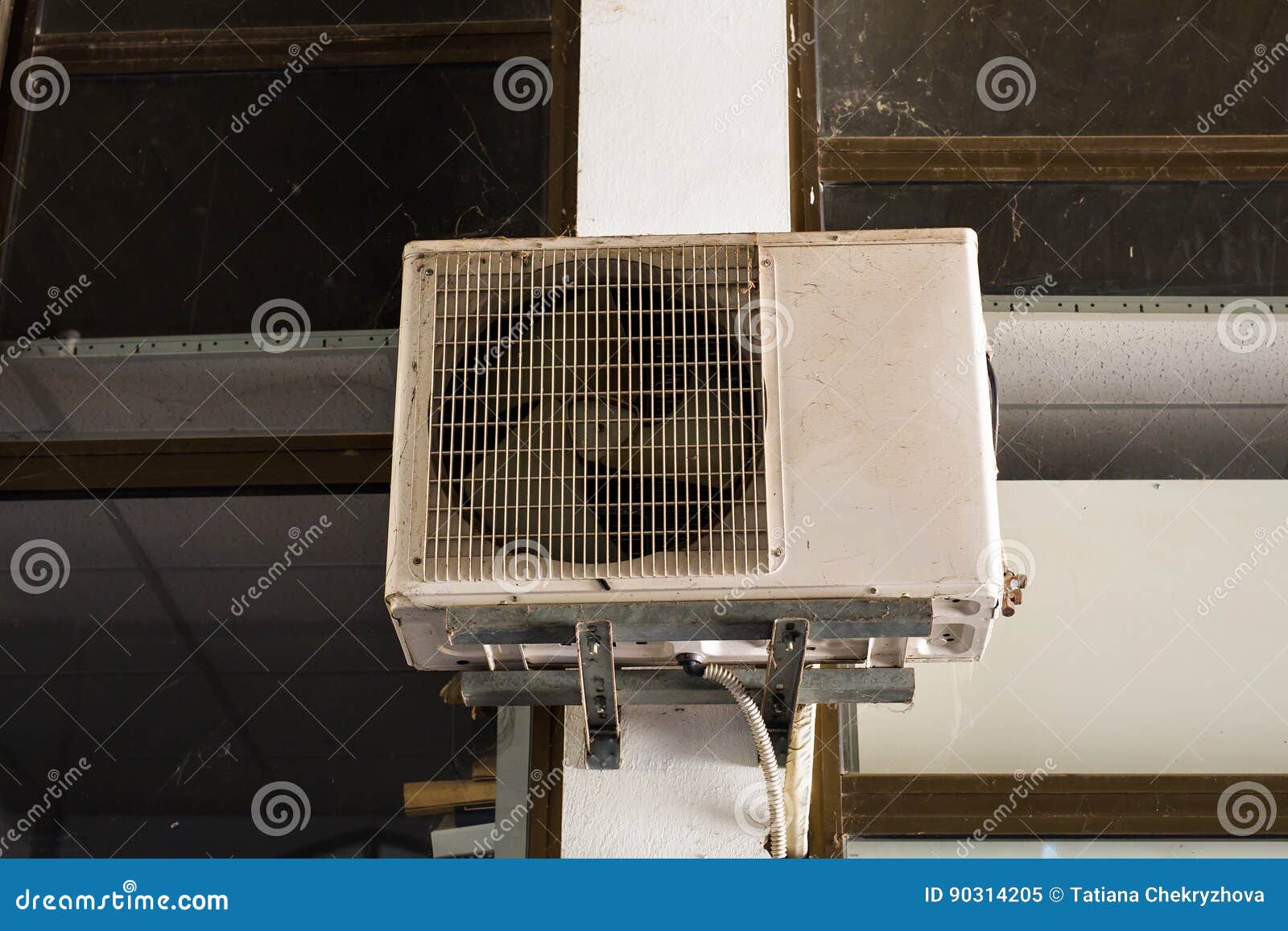 Air Conditioner Compressor Installed on a Building Stock Image - Image ...