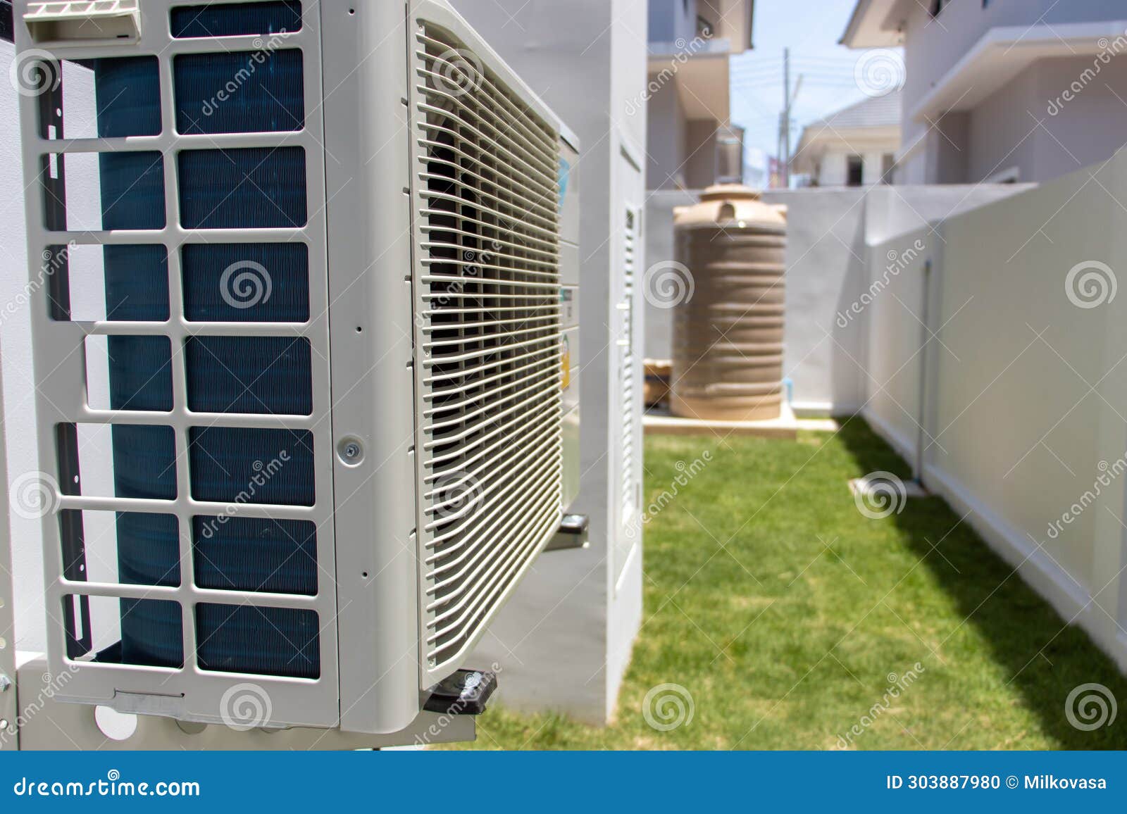 Air Conditioner Compressor Outdoor Unit Installed on a Facade of the ...