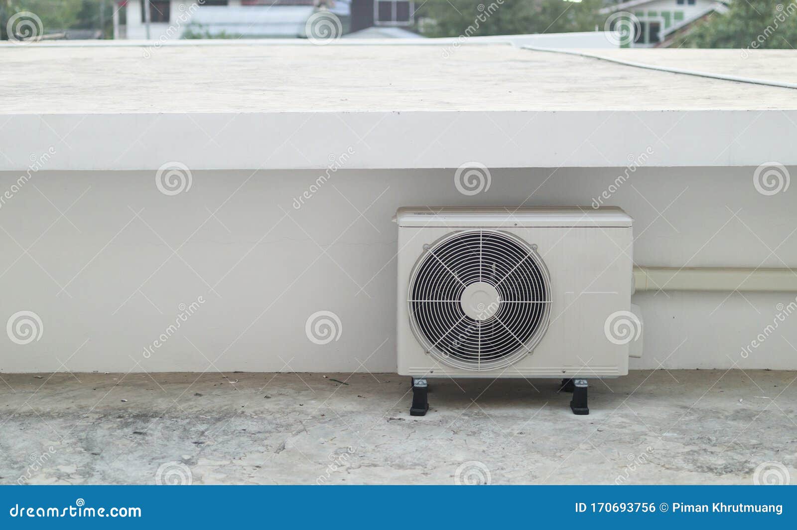 Air Conditioner Compressor Outdoor Unit Installed Outside Stock Photo ...