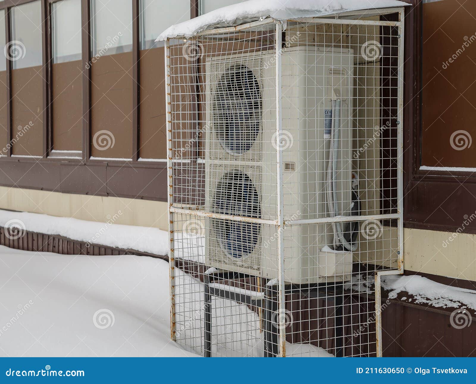 Air Conditioner Compressor Outdoor Unit Installed Outside House Stock ...