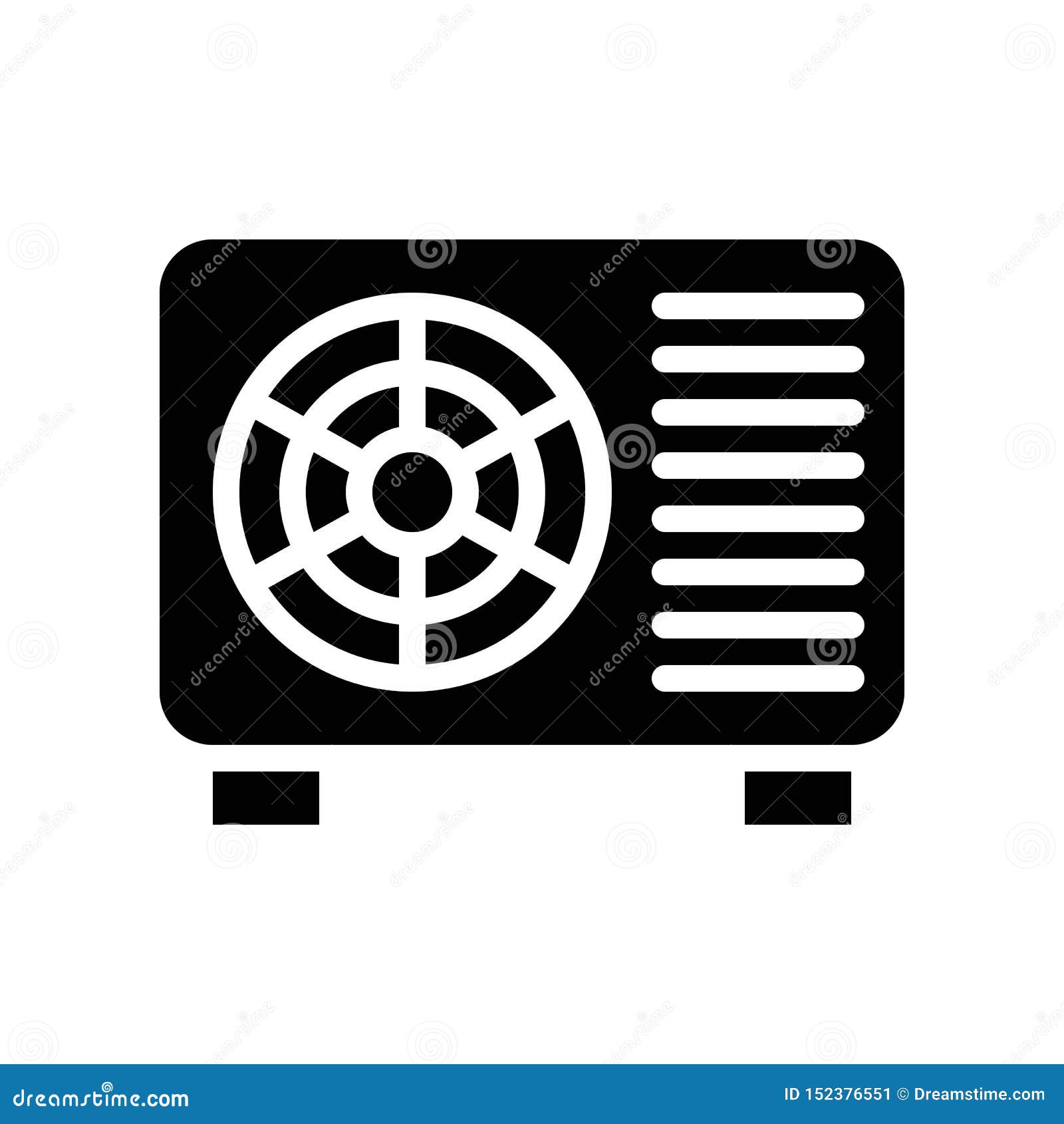 Air Conditioner Compressor Unit Vector Illustration, Isolated Solid ...
