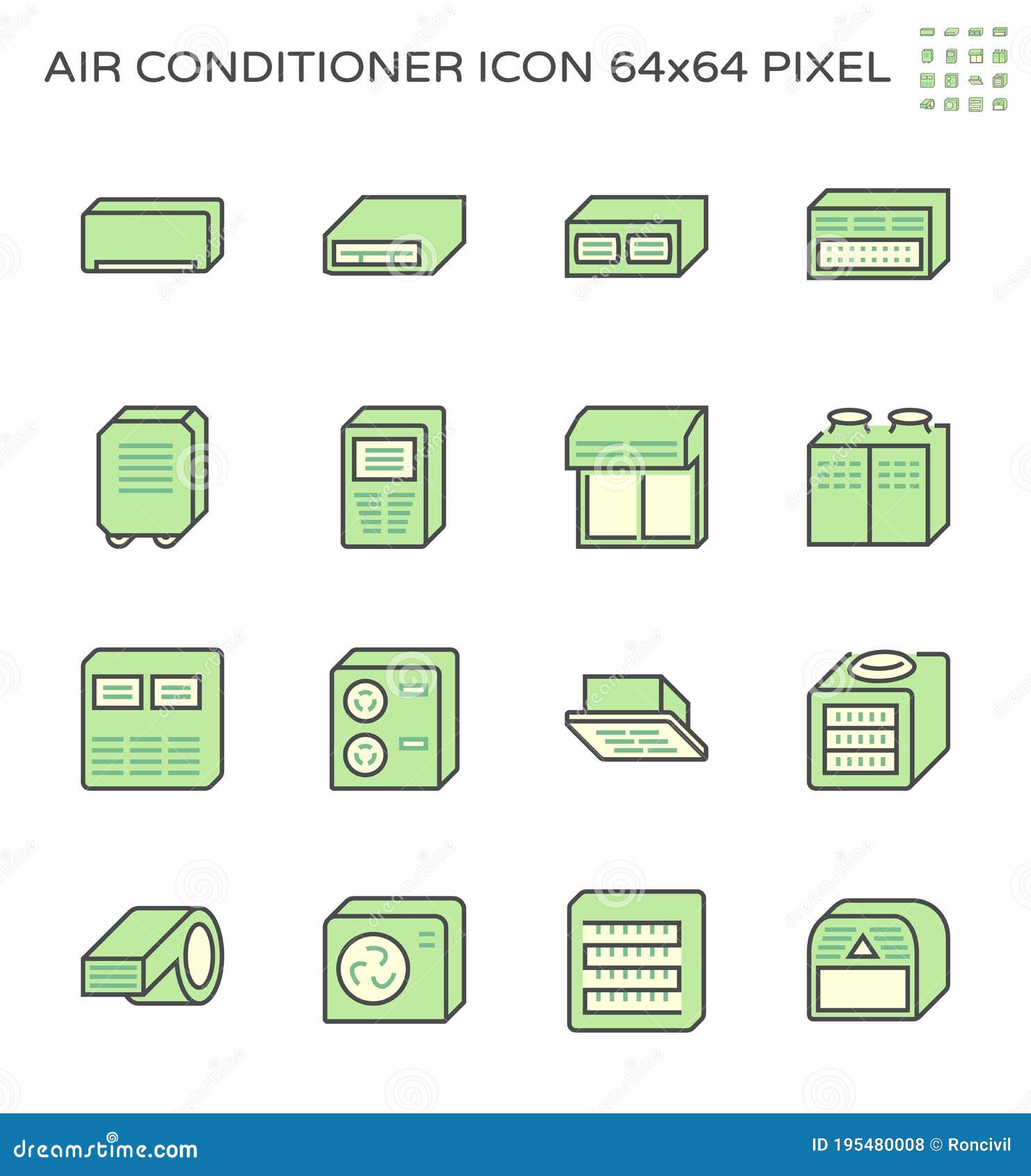 Air Conditioner and Air Compressor Icon. Stock Vector - Illustration of ...