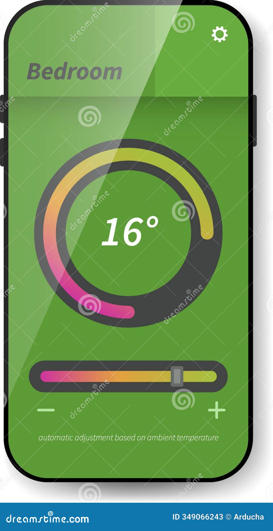 Air Conditioner Control Application Interface with Circular Temperature ...