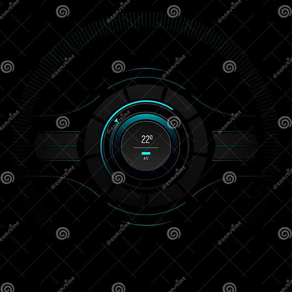 Air Conditioner Control Futuristic Panel. Digital Interface Car Air ...