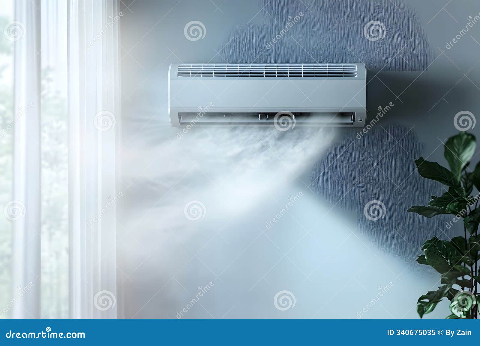 Air Conditioner Cooling Room, Modern Wall-Mounted AC Unit Climate ...