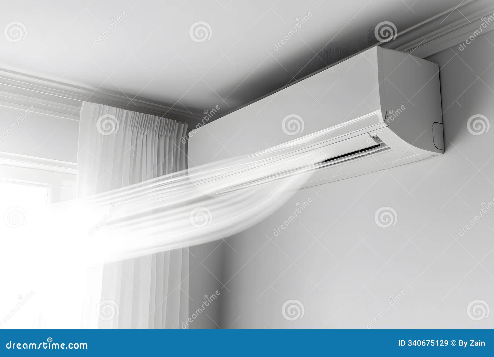 Air Conditioner Cooling Room, Modern Wall-Mounted AC Unit Climate ...