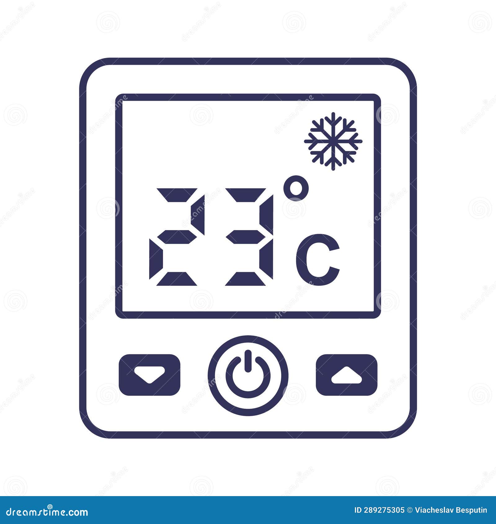Air Conditioner Display Icon with Temperature. Stock Vector ...