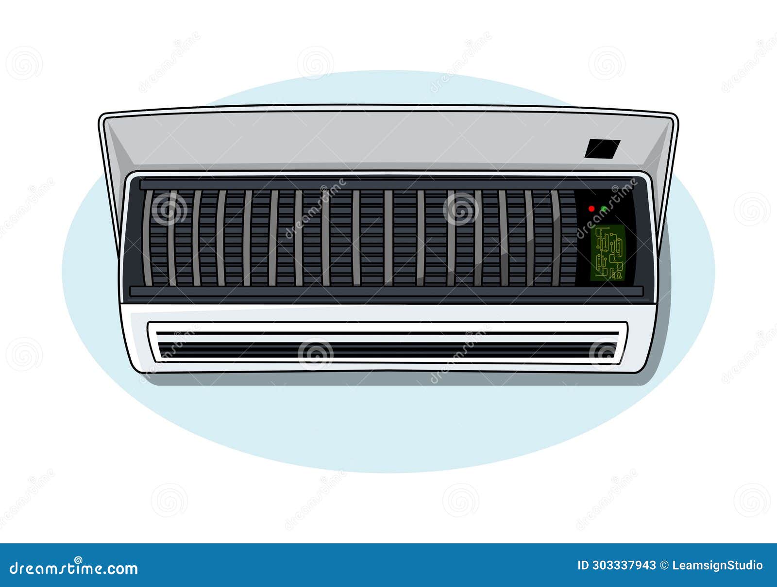 Air Conditioner Evaporator Design Illustration Cartoon Vector ...