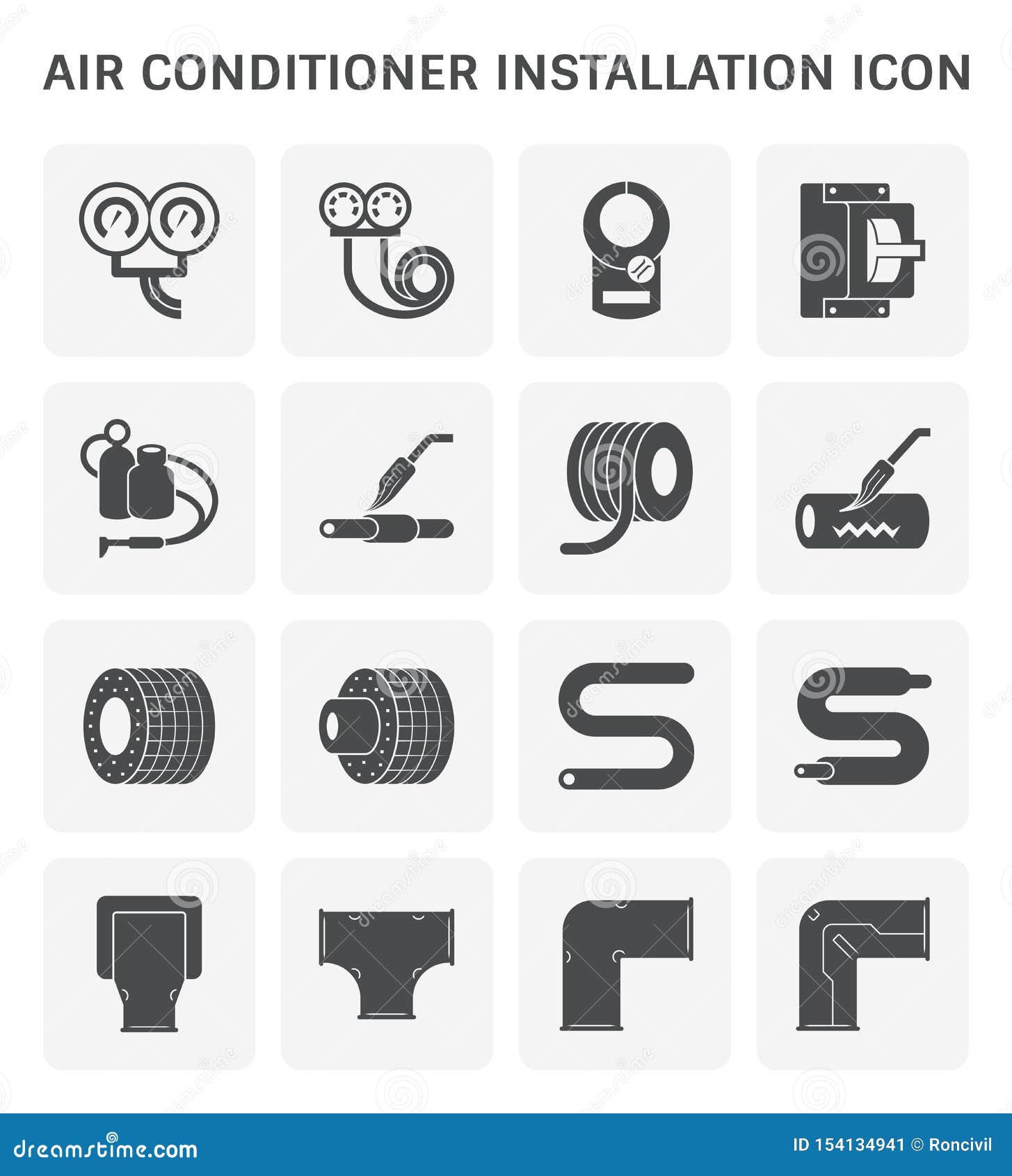 Air conditioner icon stock vector. Illustration of duct - 154134941