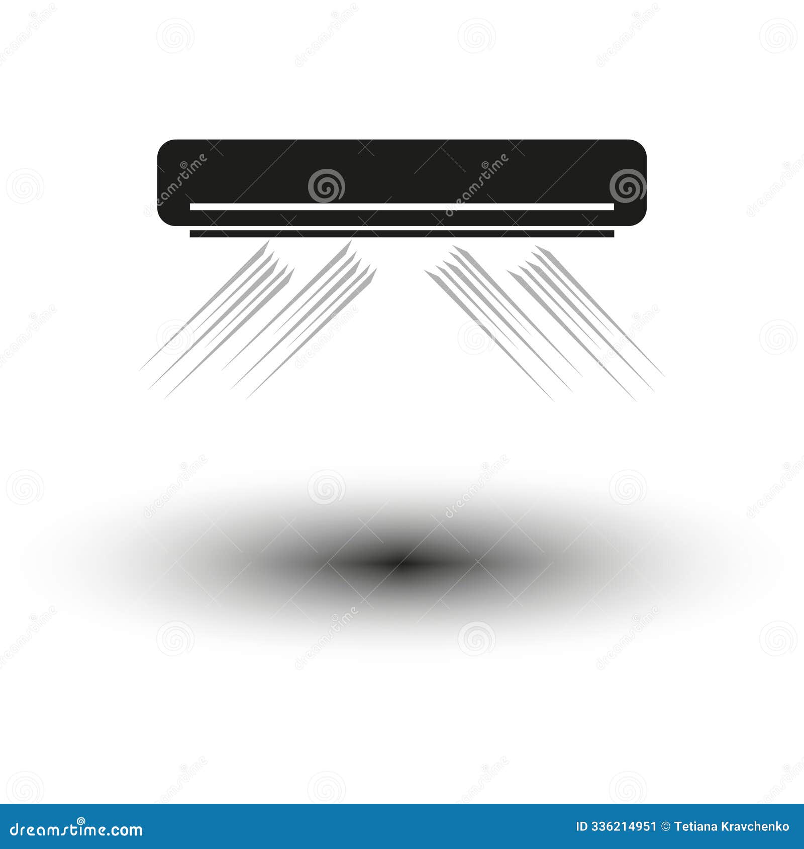 Air Conditioner Icon. Cool Air Flow. Vector Graphic. Black Minimalist ...