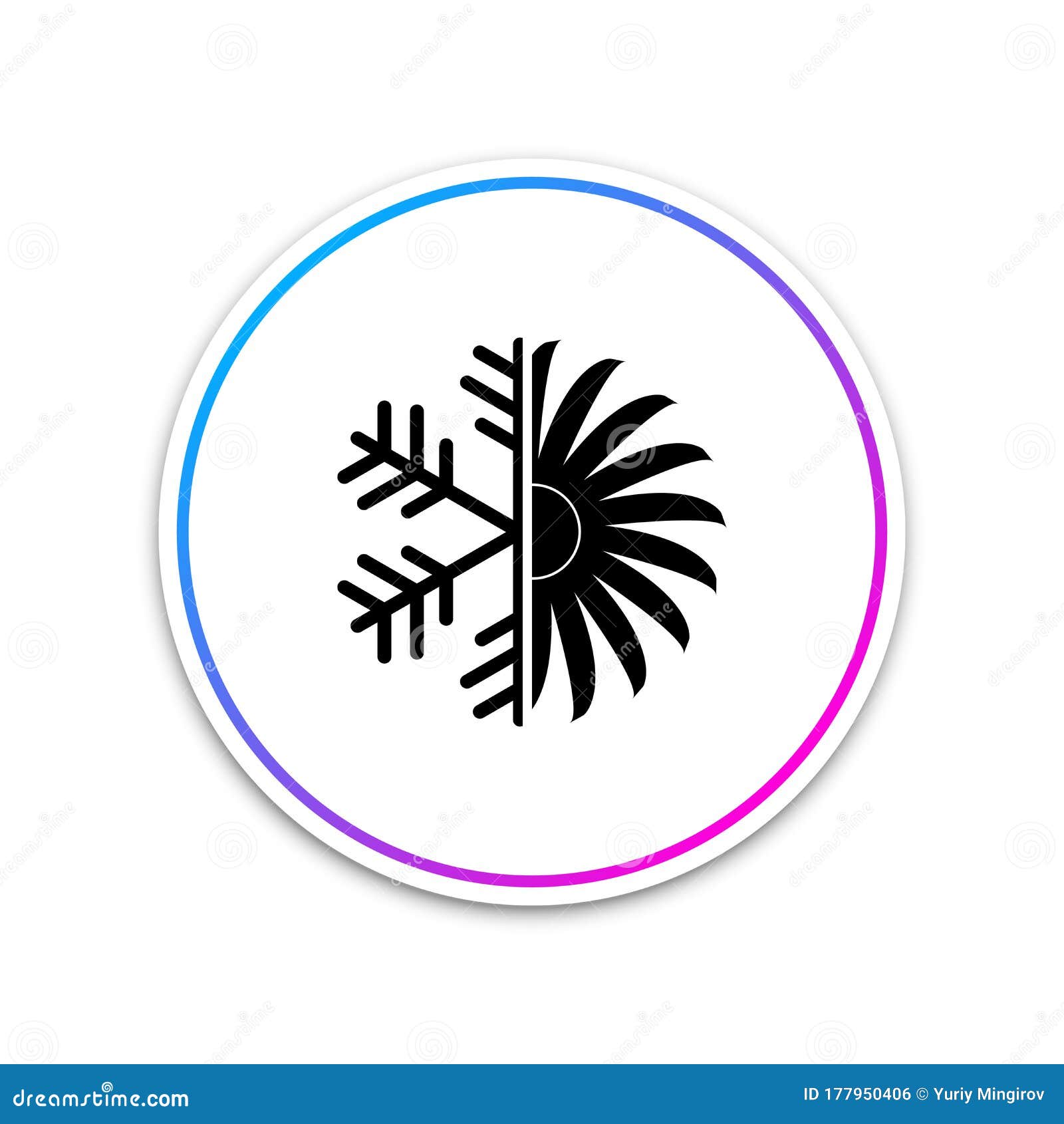 Air Conditioner Icon Isolated on White Background. Circle White Button ...