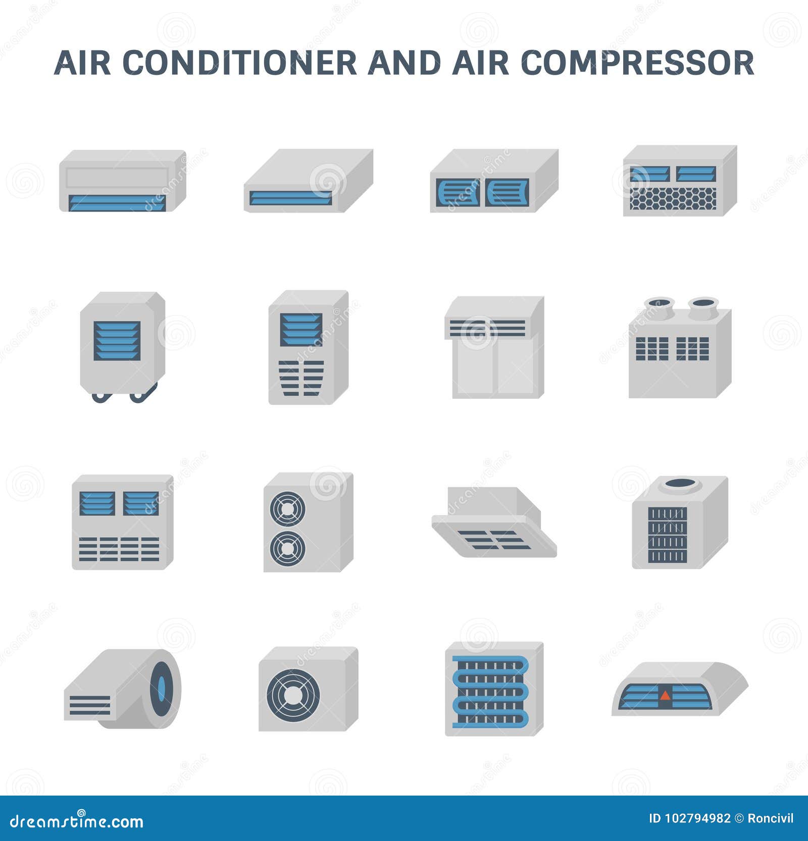 Air conditioner icon stock vector. Illustration of condenser - 102794982