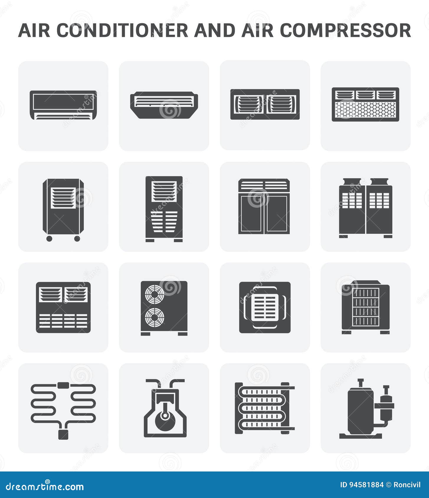 Air conditioner icon stock vector. Illustration of cold - 94581884