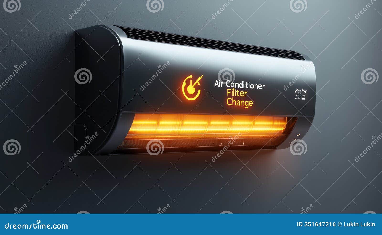 Air Conditioner with Illuminated Filter Change Indicator Stock ...