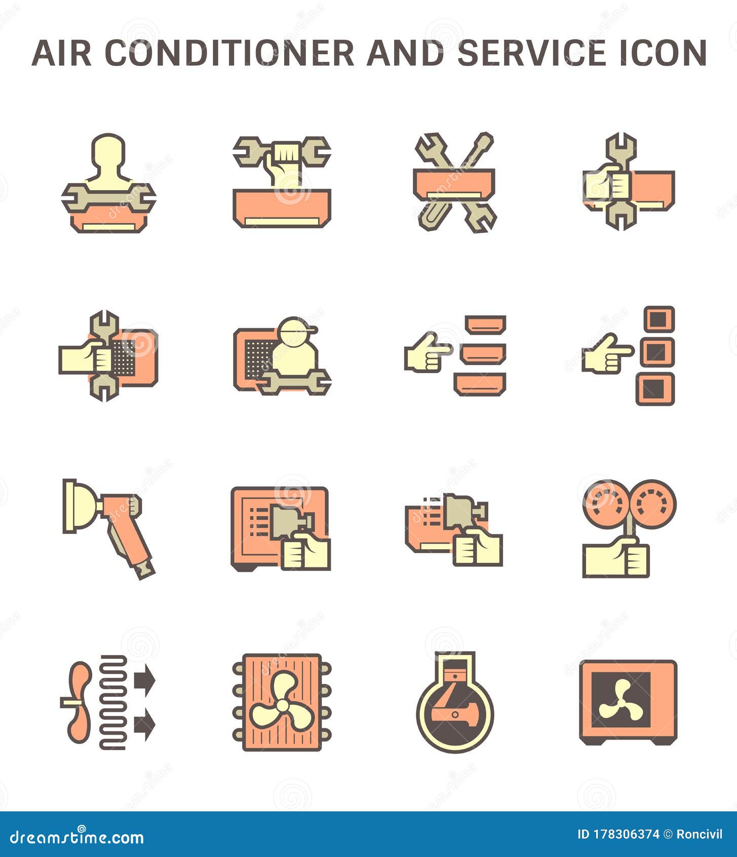 Air Conditioner Installation and Cleaning Service Icon Stock Vector ...