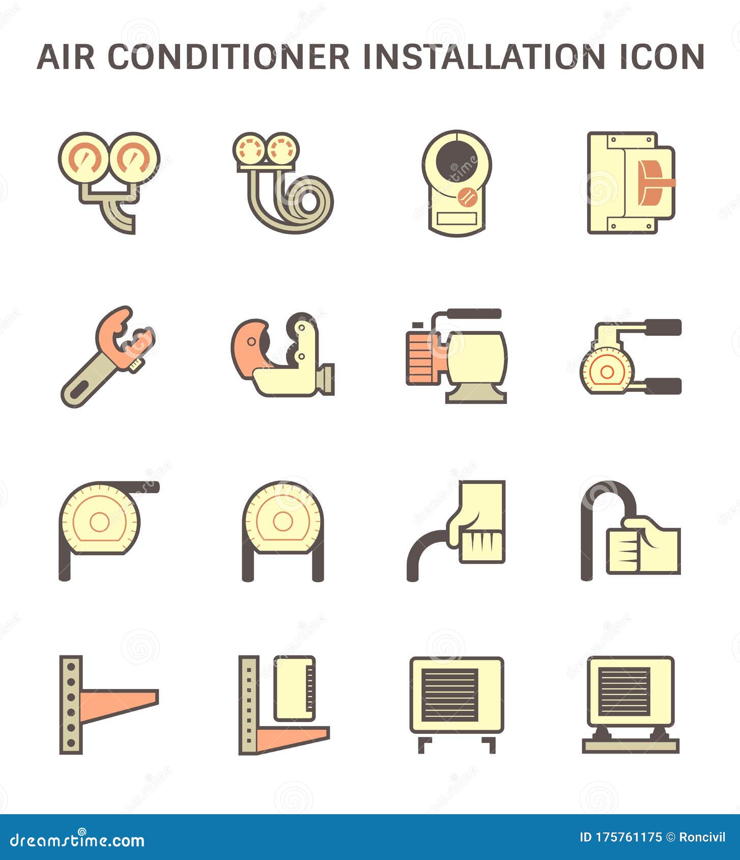 Air Conditioner Installation Icon Stock Vector - Illustration of ...