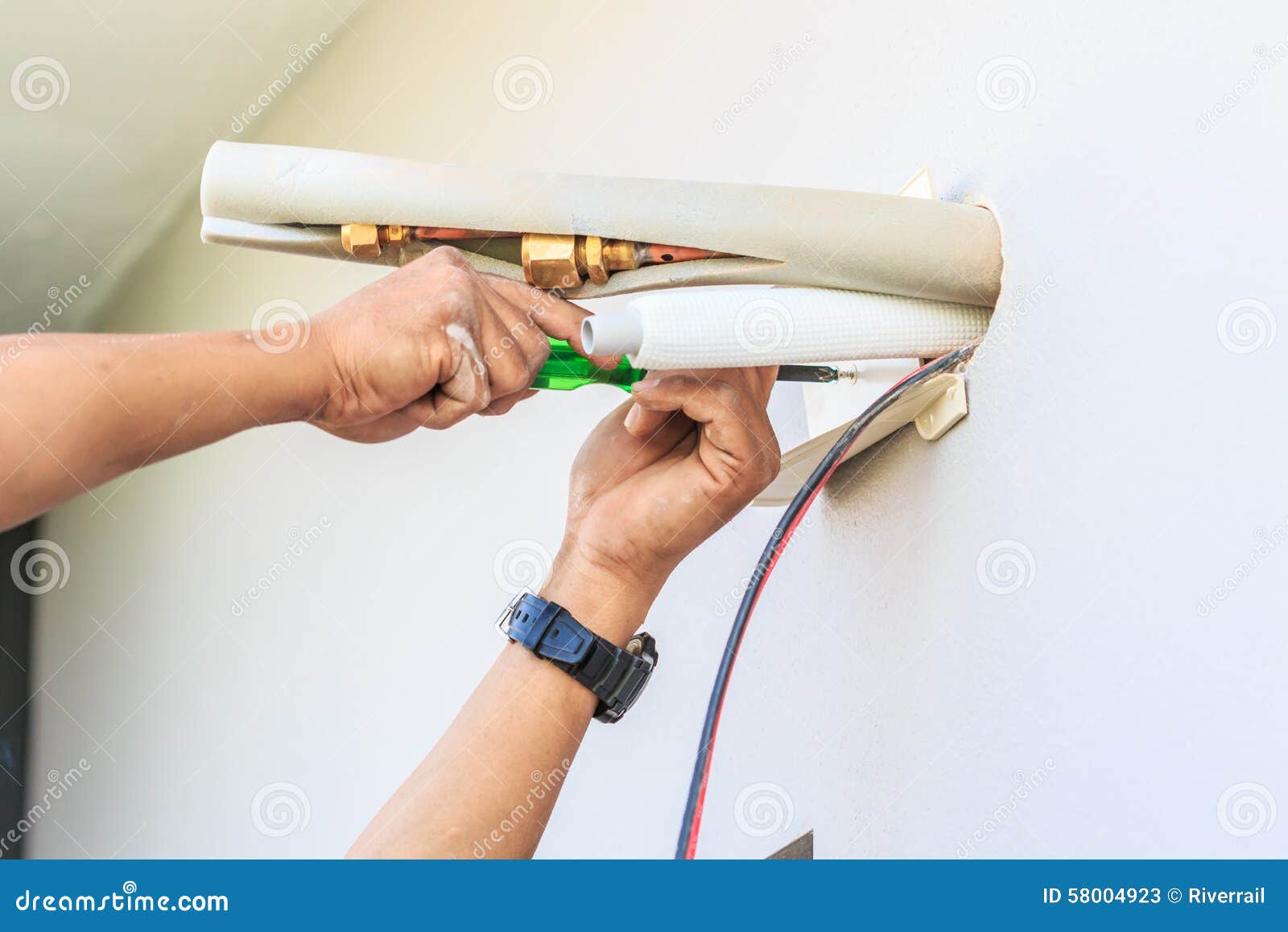 Air Conditioner Installation Process Stock Image - Image of cool ...