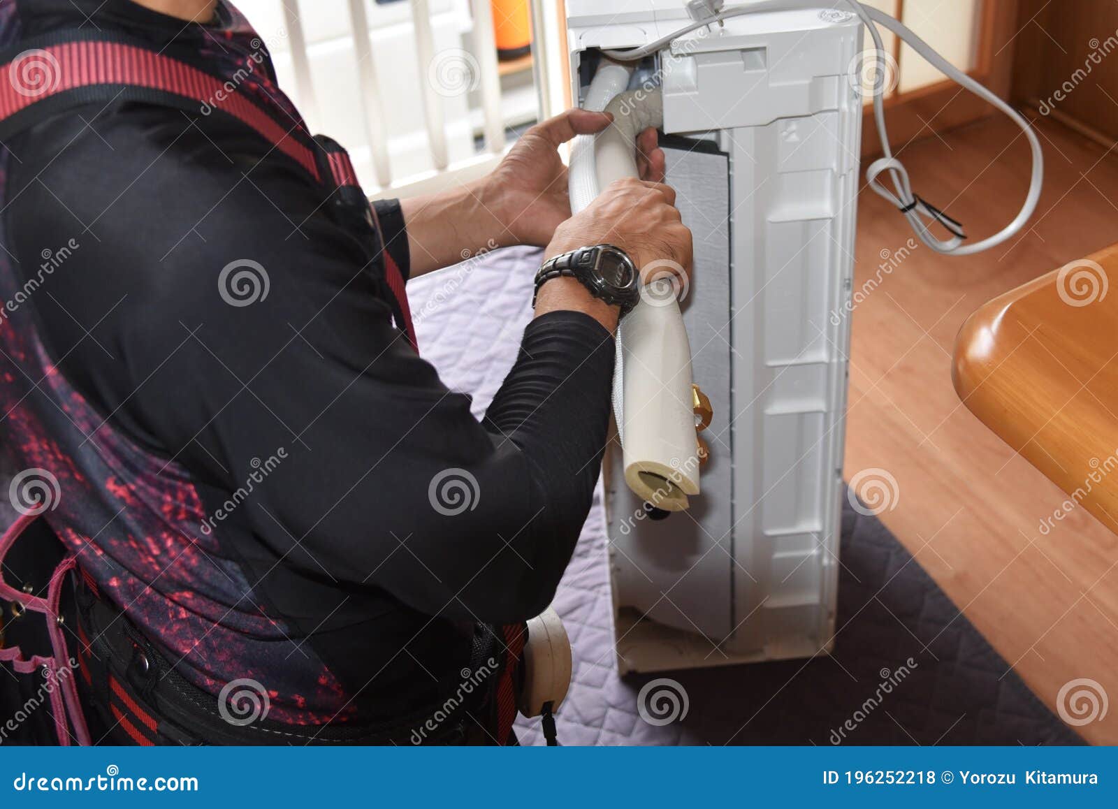 Air Conditioner Installation Work Stock Photo - Image of kanagawa ...