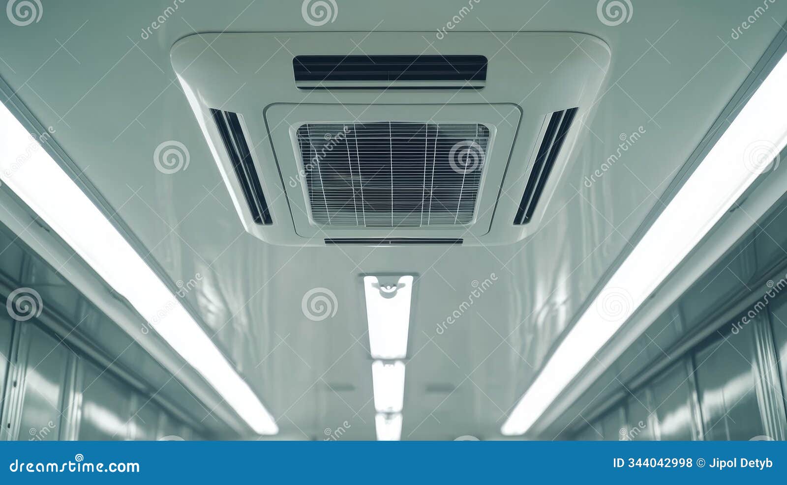 Air Conditioner Installed on the Ceiling. Stock Photo - Image of wall ...