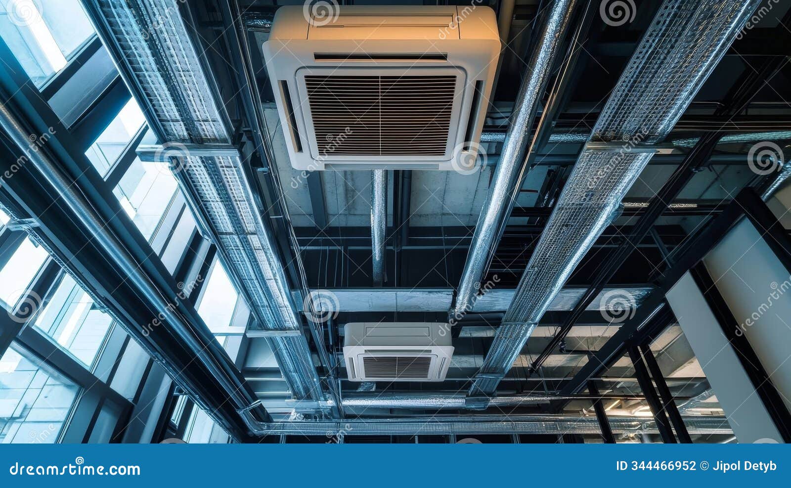 Air Conditioner Installed on the Ceiling. Stock Photo - Image of ...