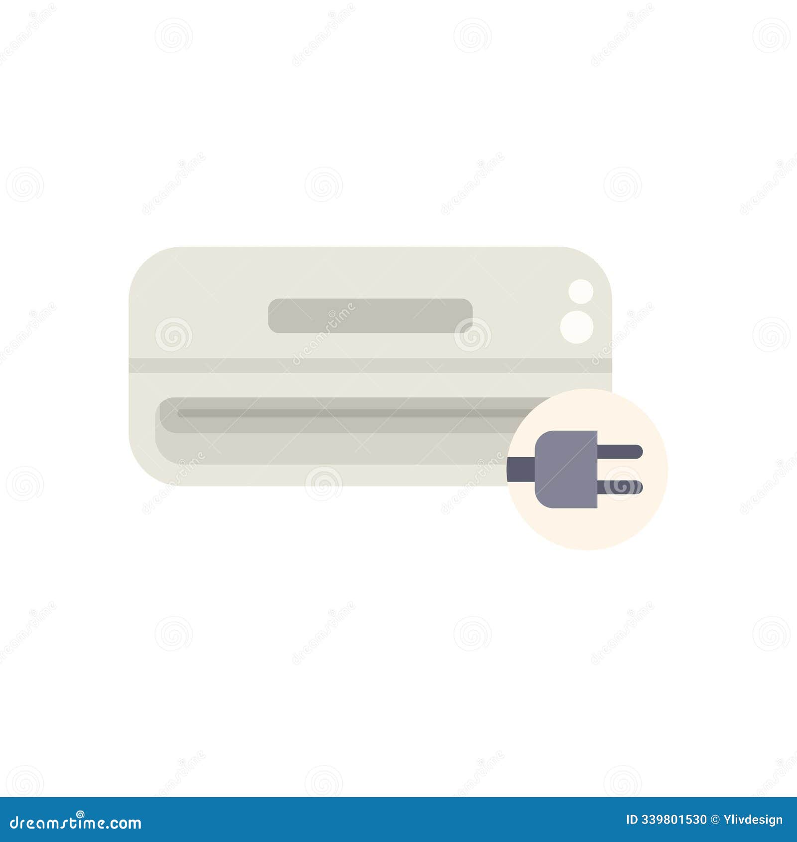 Air Conditioner Operating with Plug Showing Electricity Consumption ...