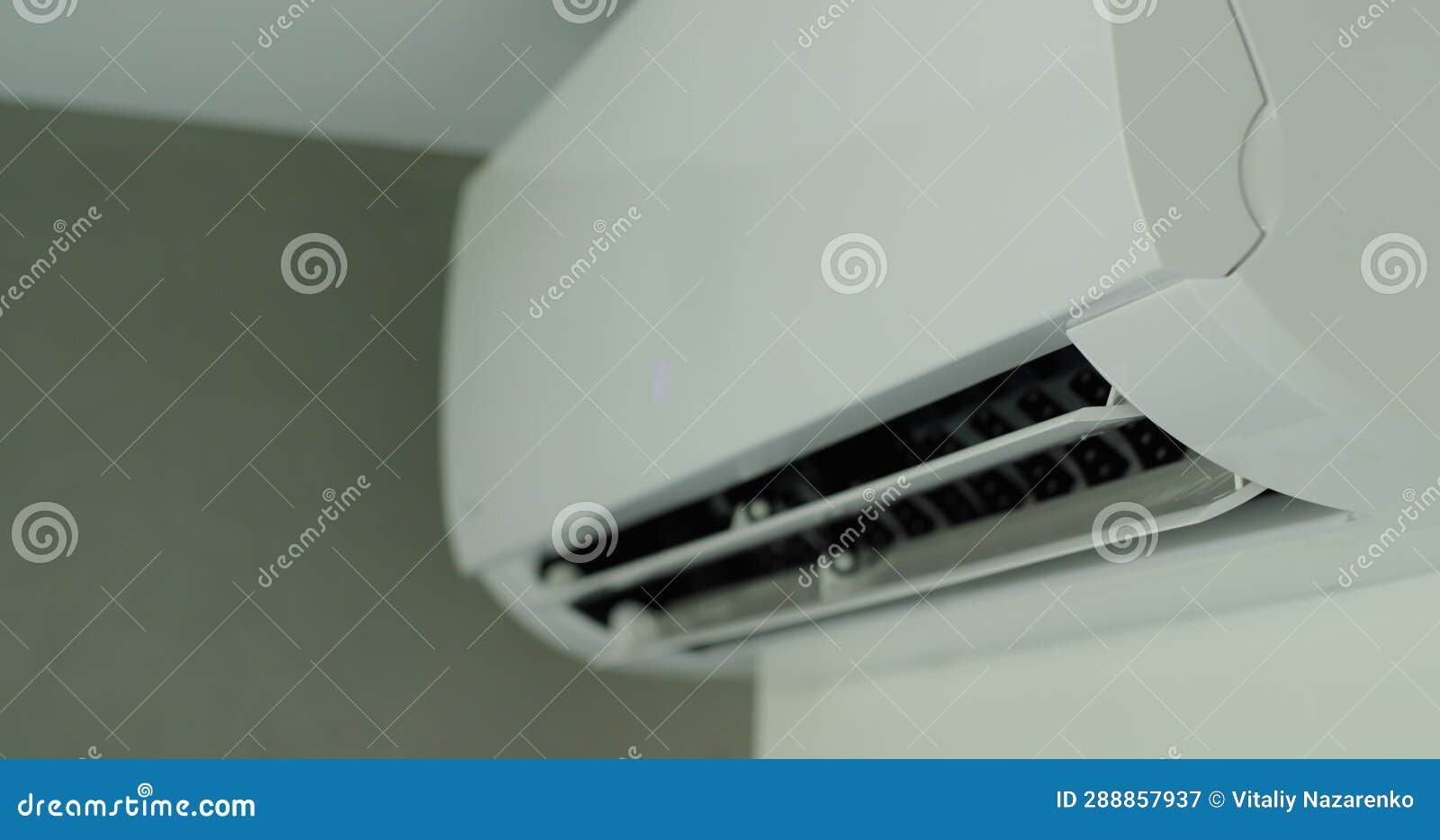 Air Conditioner Operation, Flow Louvers Move Up and Down, Distributing ...