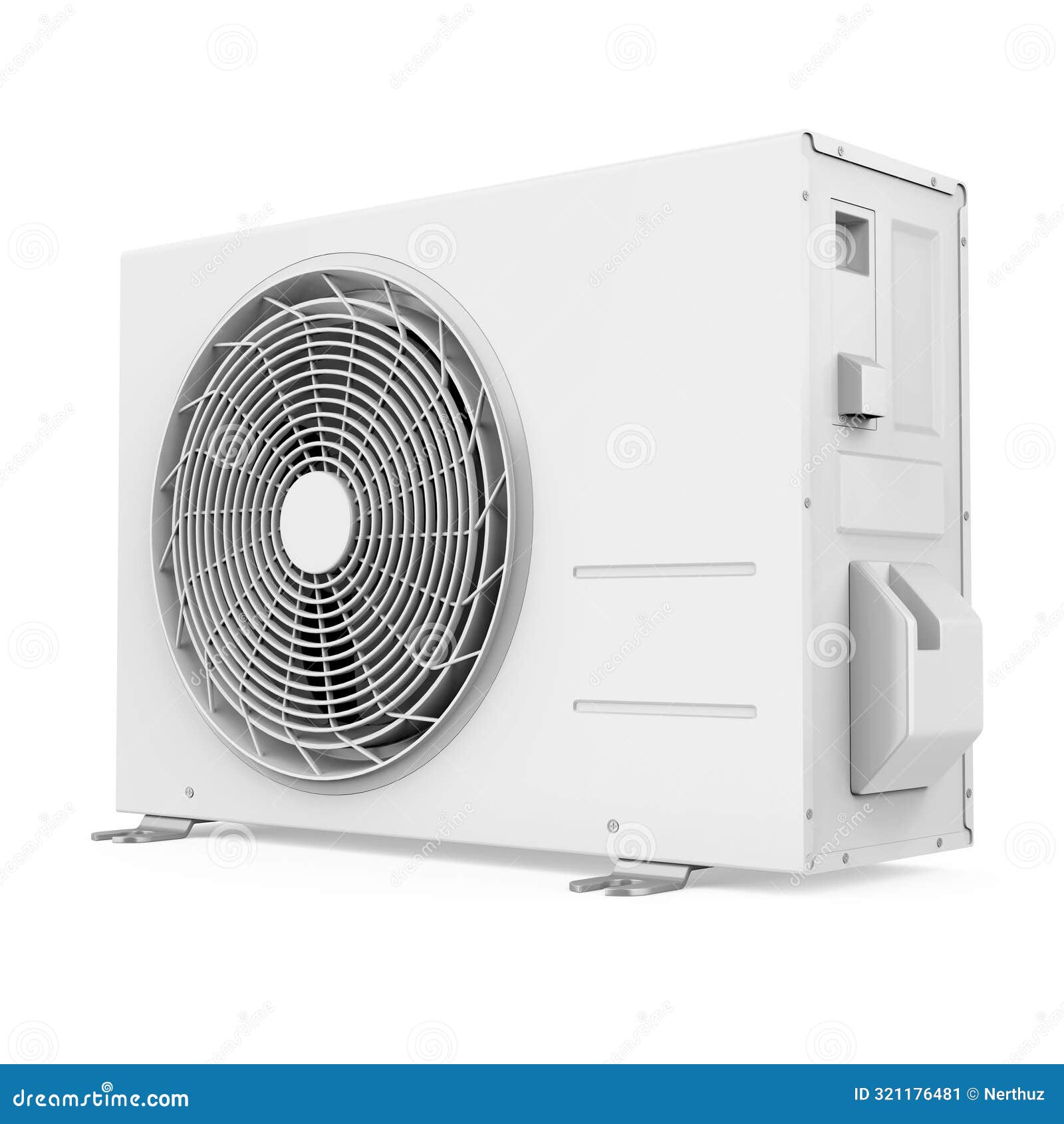 Air Conditioner Outdoor Unit With Copy Space On Yellow Background Stock ...