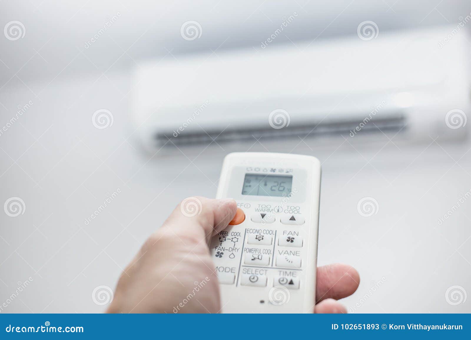 Air Conditioner with Remote Control Stock Image - Image of electric ...