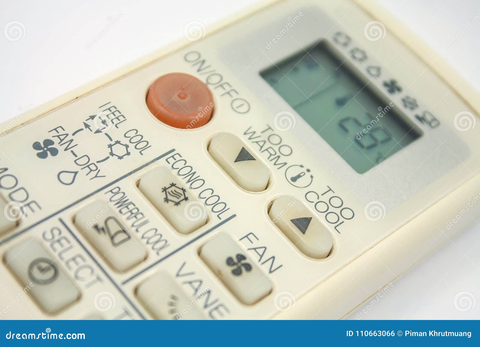 Air Conditioner Remote Control Stock Photo - Image of screen ...