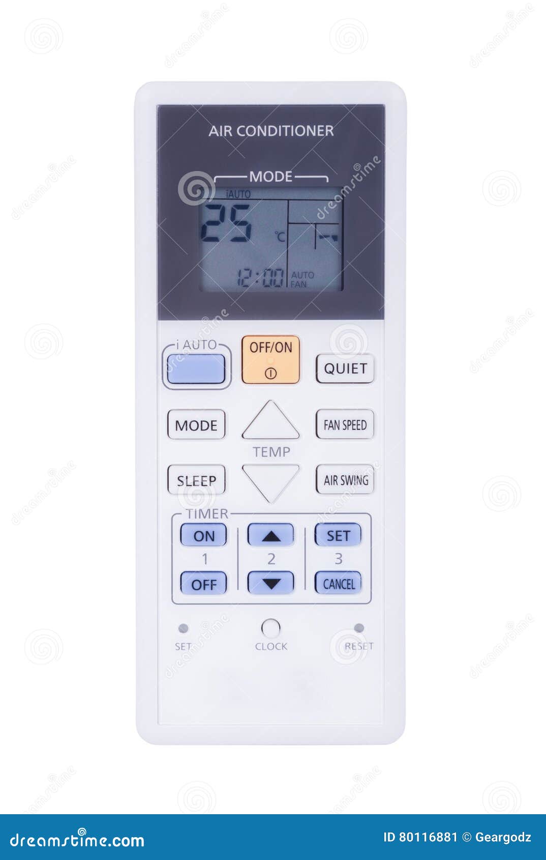 Air Conditioner Remote Control Isolated on White Background Stock Image ...