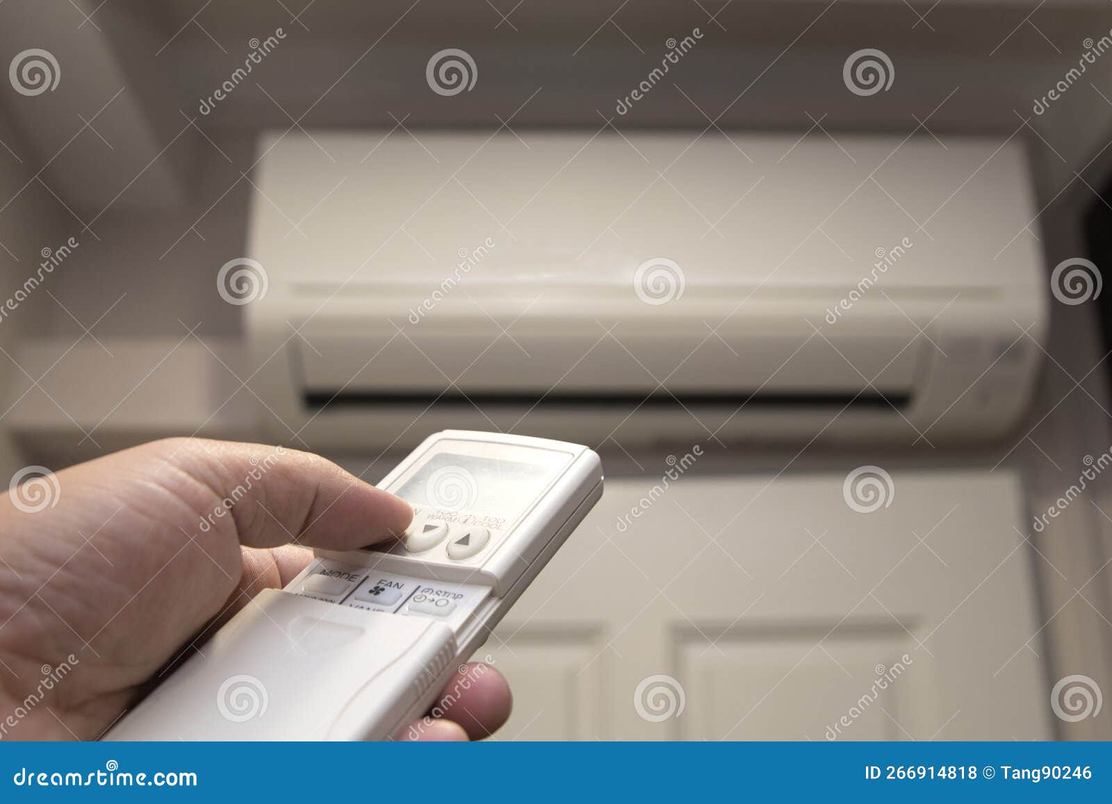 Air Conditioner with the Remote Control Stock Photo - Image of wall ...