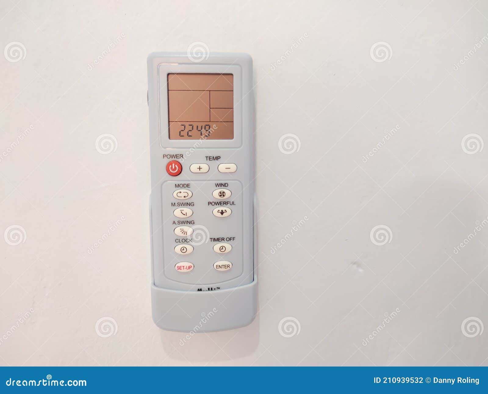 Air Conditioner Remote Control on the Wall Stock Photo - Image of ...